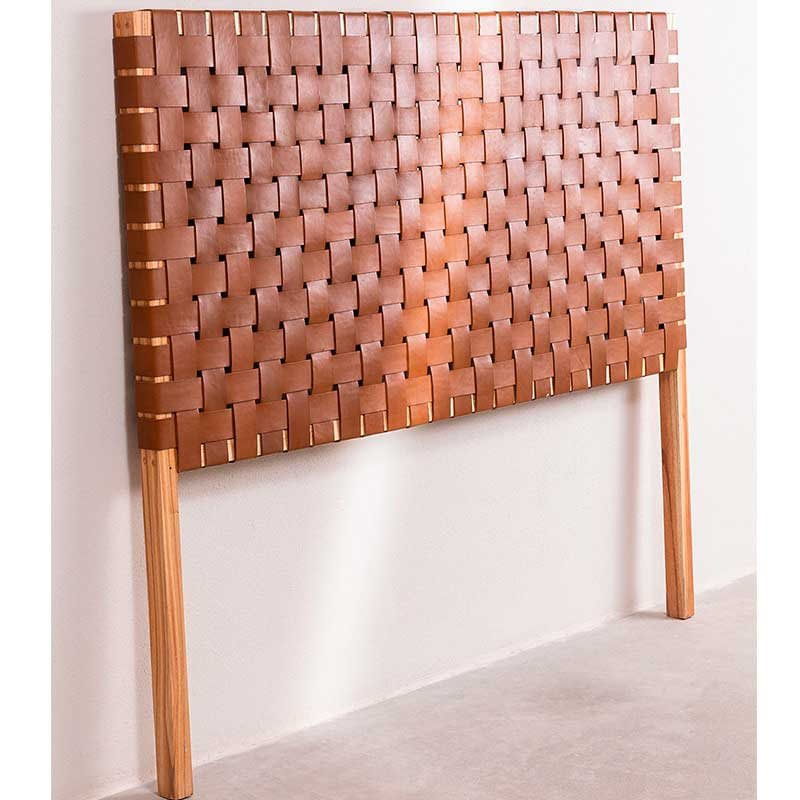 Cabecero de piel Zaid para cama de 150 cm caramelo 130x150x5,5 cm ...