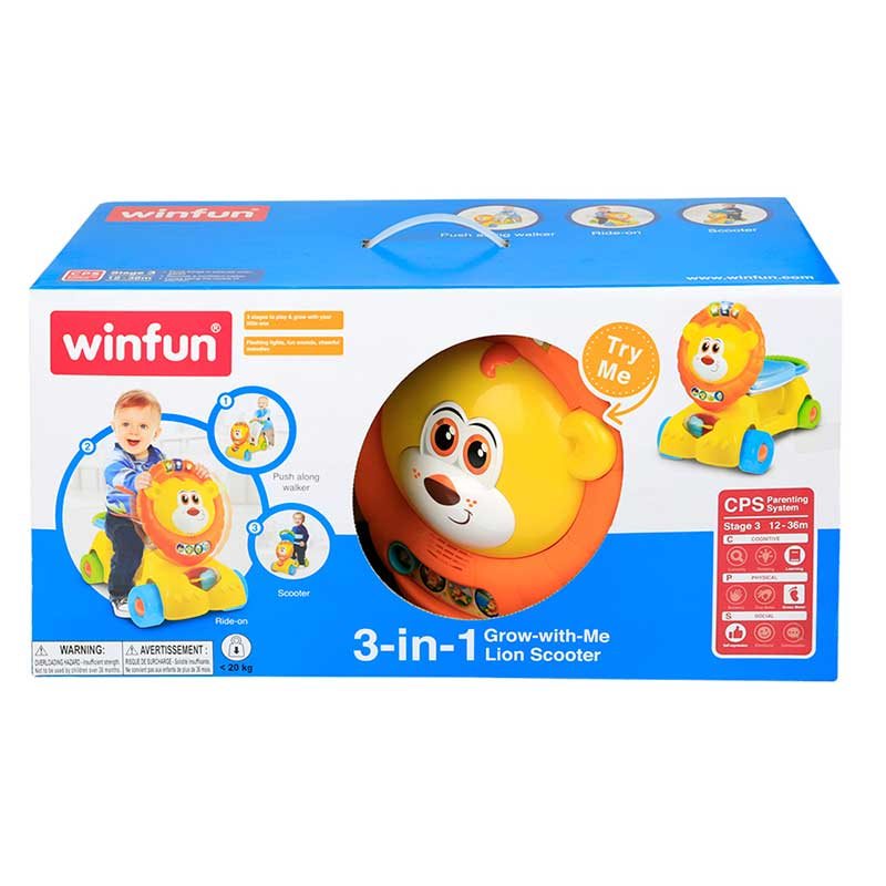 Correpasillos 3 en 1 WinFun león con luz y sonido +12M amarillo 42x57x26 cm | Comprar online ...