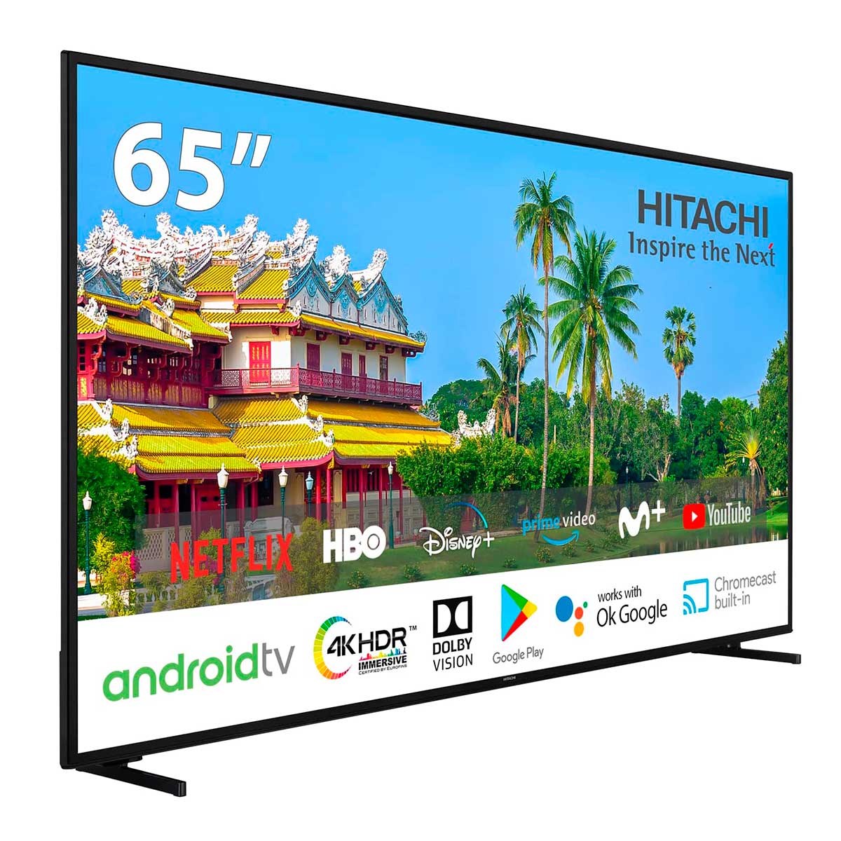 Televisor Smart TV Hitachi 65HAK5450 65'' 4K UHD Android 11 WiFi E ...