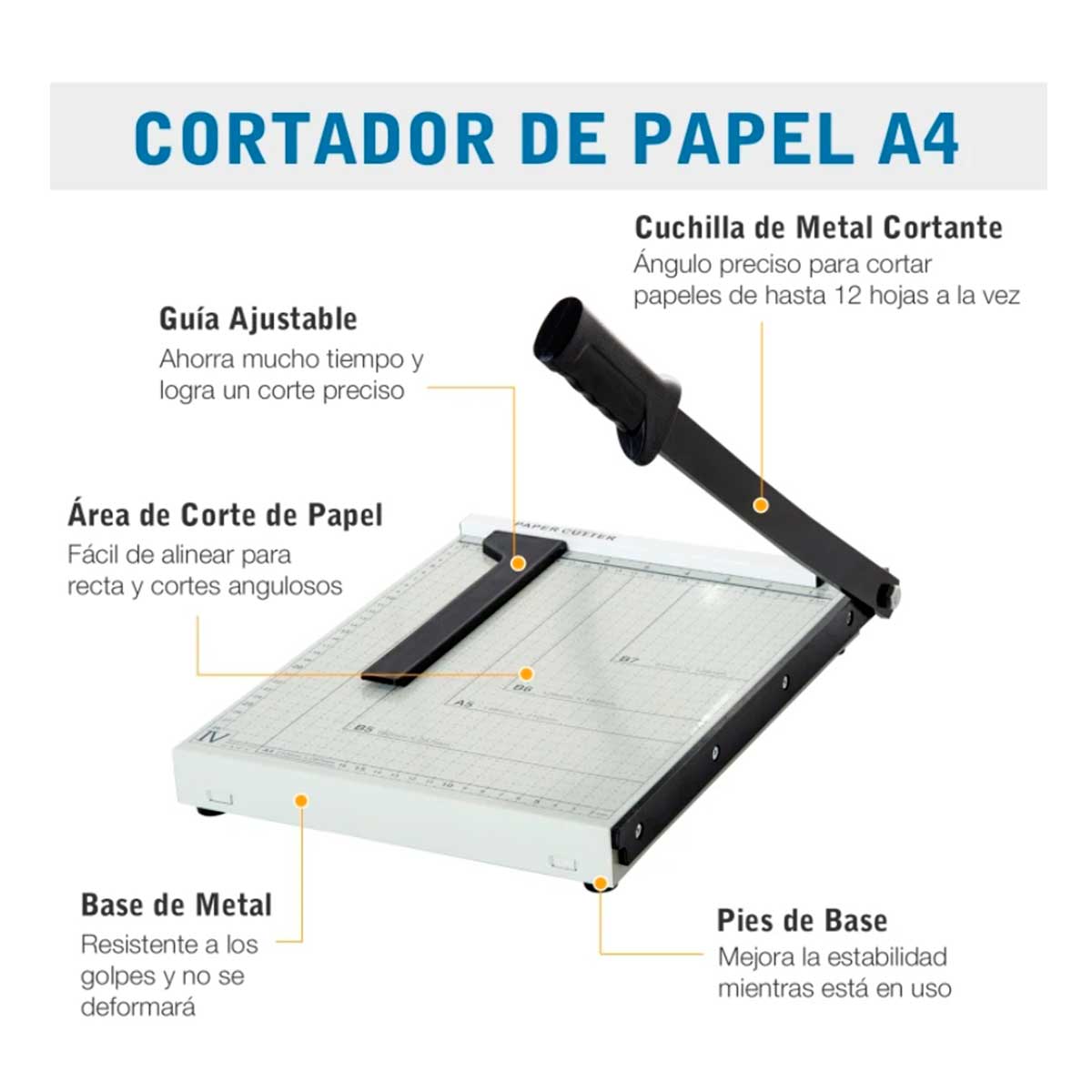 Guillotina profesional Homcom 12 hojas + guía cizalla | Embargosalobestia.com - Embargosalobestia