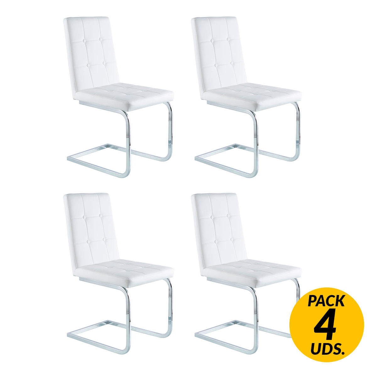 Pack de 4 sillas de comedor Vanity diseño flotante - Embargosalobestia