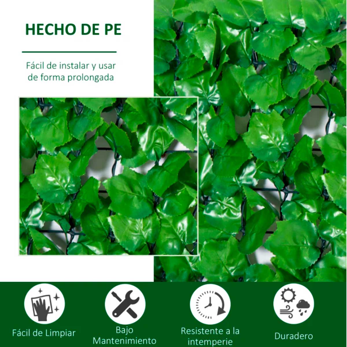 Seto artificial Outsunny en rollo verde claro 100x300 cm ...