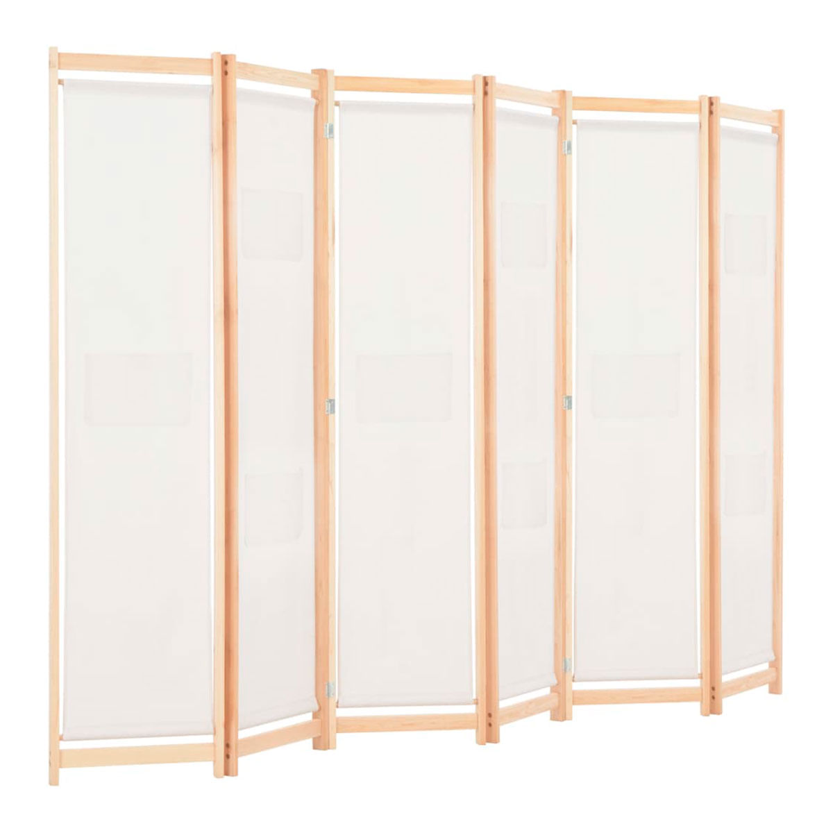 Biombo divisor con 6 paneles de tela crema 170x240x4 cm ...