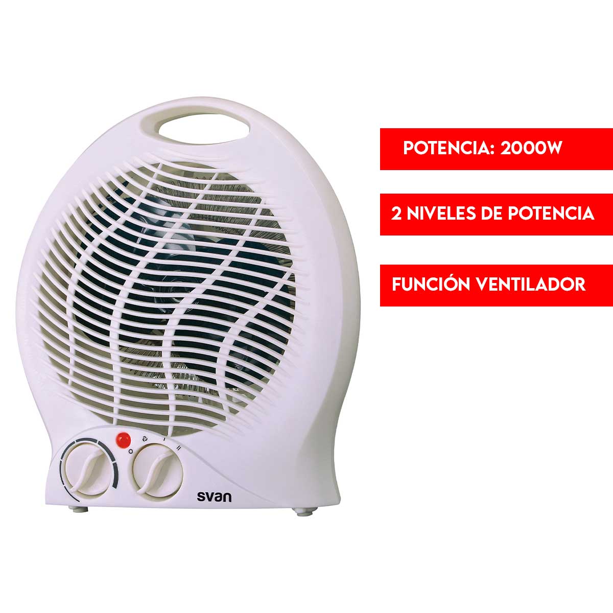 Calefactor ventilador Svan SCEV2000V 2000W 2 niveles blanco ...