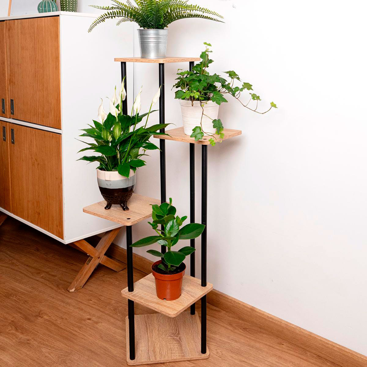 Mueble macetero MOA Vinthera 5 estantes madera 106,3x59,8x59,8 cm ...