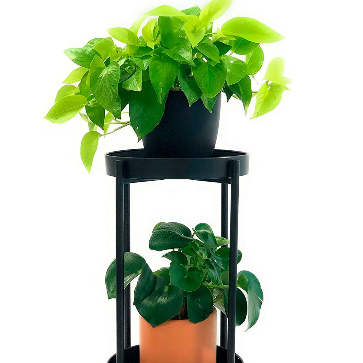 Mueble macetero MOA Vinthera 2 estantes negro ø26x51 cm ...