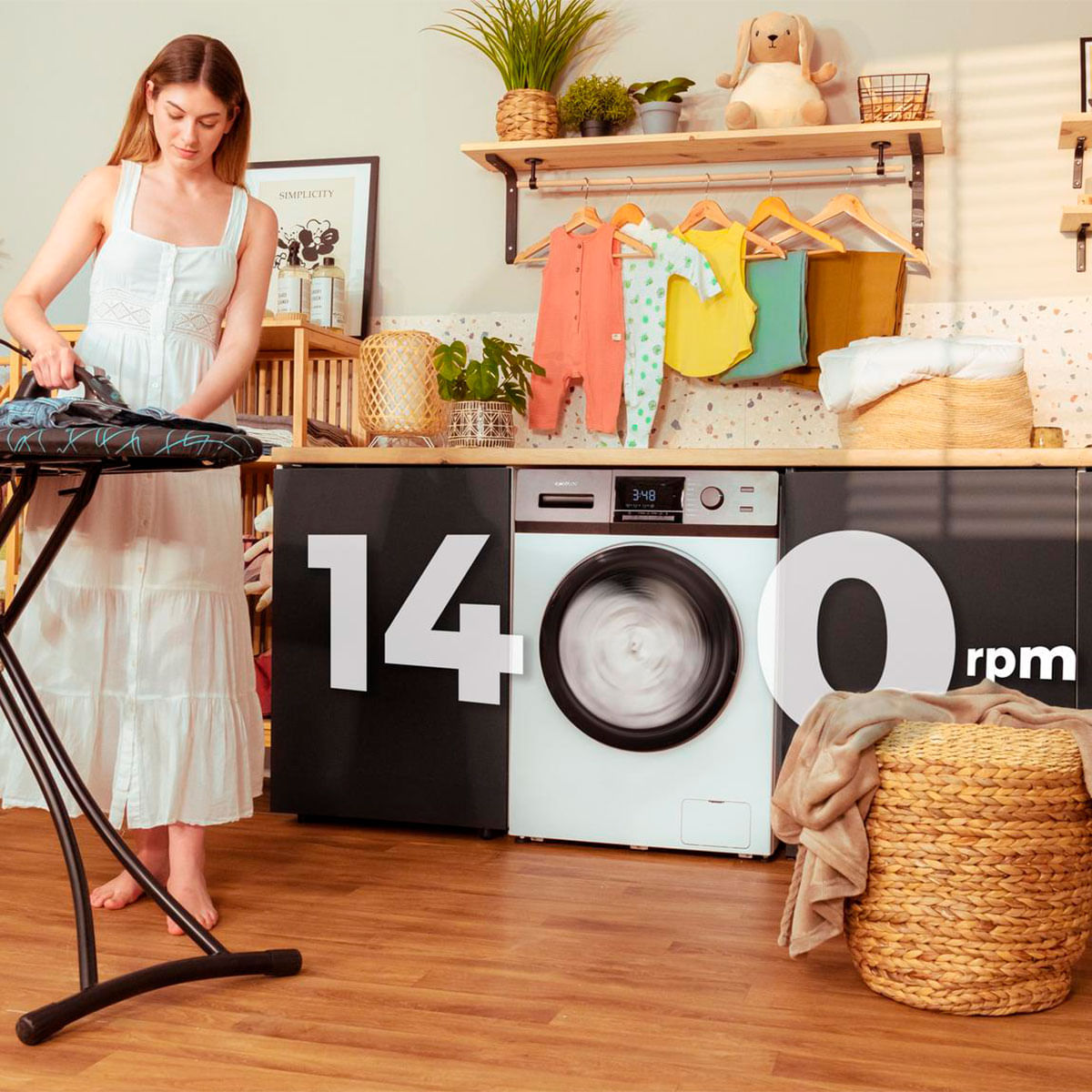 Lavadora Cecotec Bolero Dresscode 9410 Inverter A 9kg 1400 rpm Motor ...