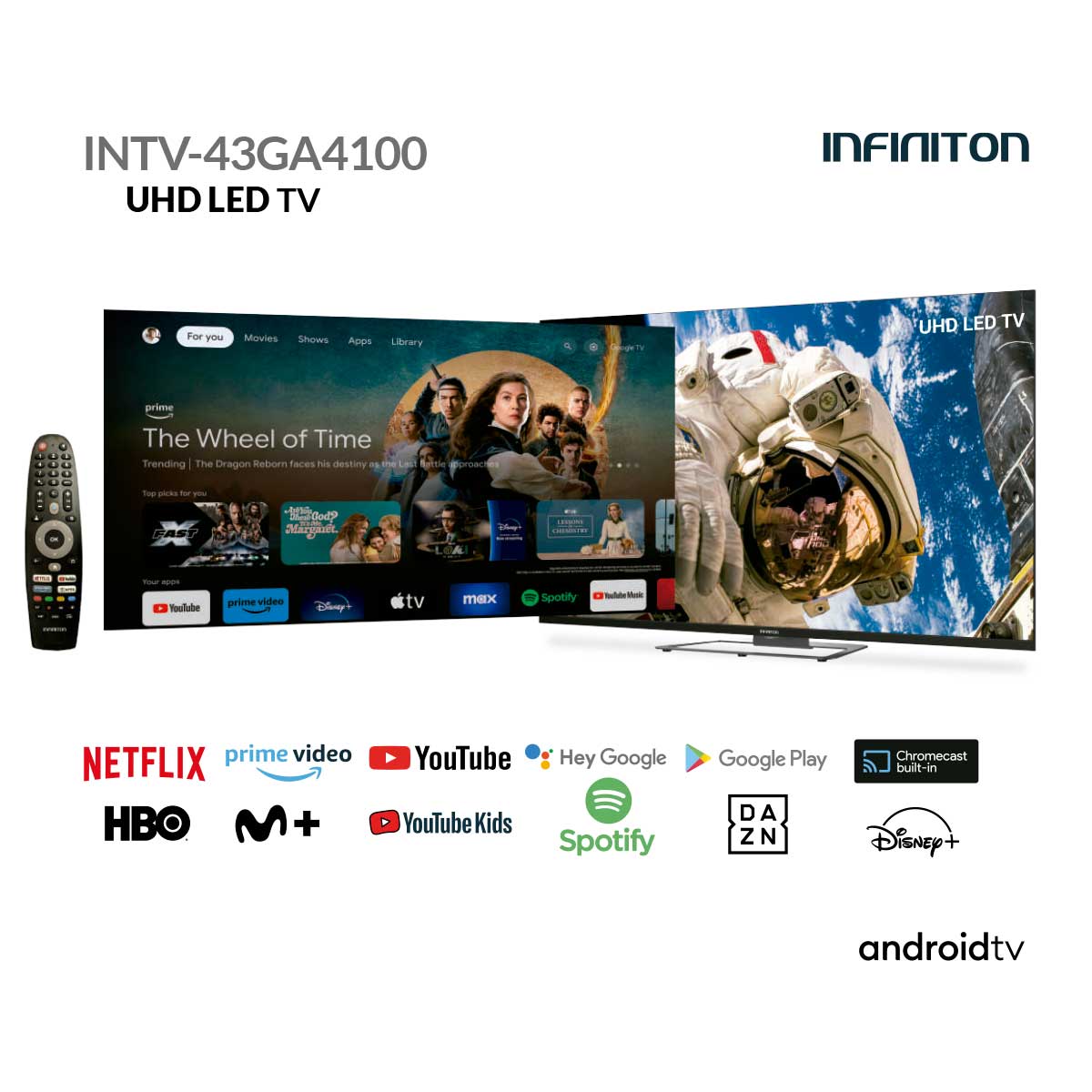 Televisor Smart TV Infiniton INTV-43GA4100 UHD LED 43’’ Android TV 11 E ...
